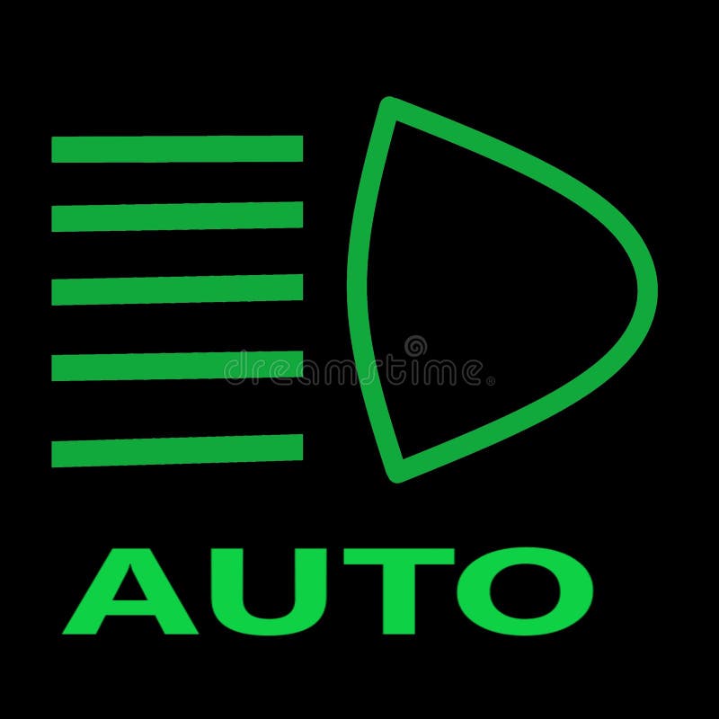 Auto High Beam Warning Light Indicator of High Beam Headlight Black Silhouette Stock ...