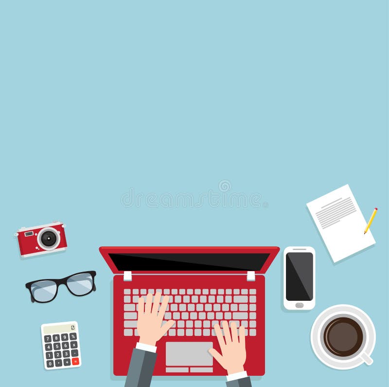 Design of Banner Businessman Using a Laptop Stock Vector - Illustration ...
