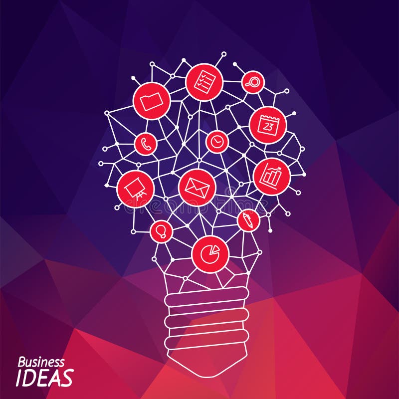 Design of Banner with Idea Light Bulb Stock Vector - Illustration of ...