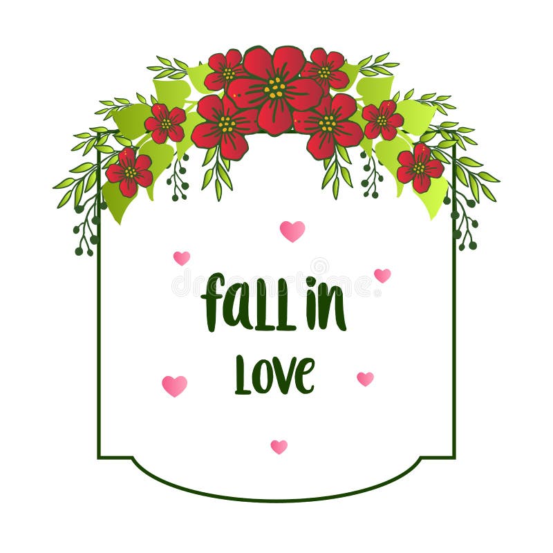 Design Banner or Poster for Card Fall in Love, with Various Shape Red ...