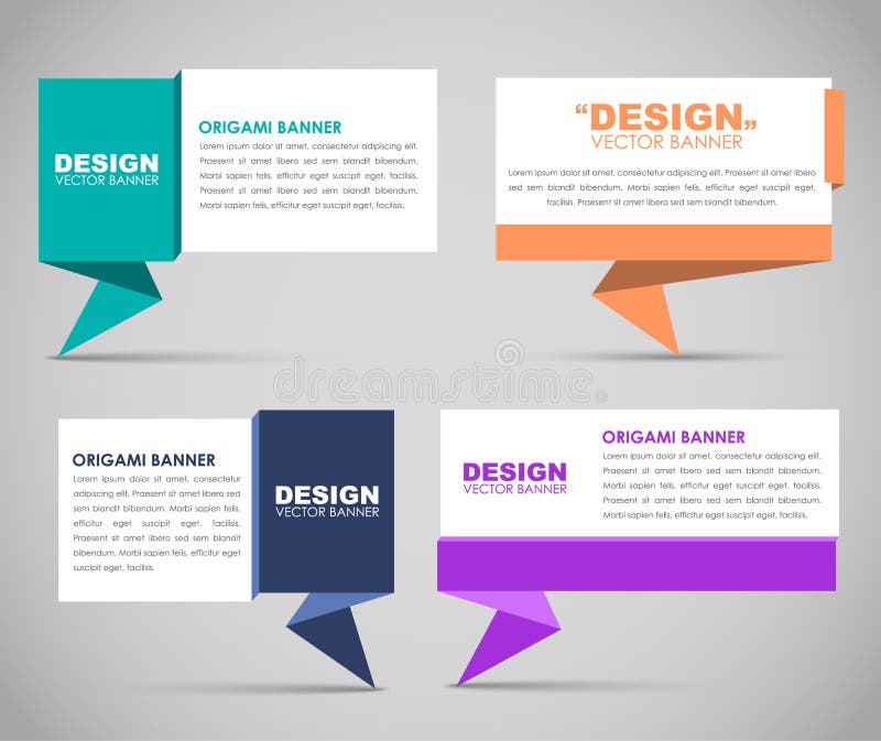 Design Banners in Origami Style Stock Vector - Illustration of style ...
