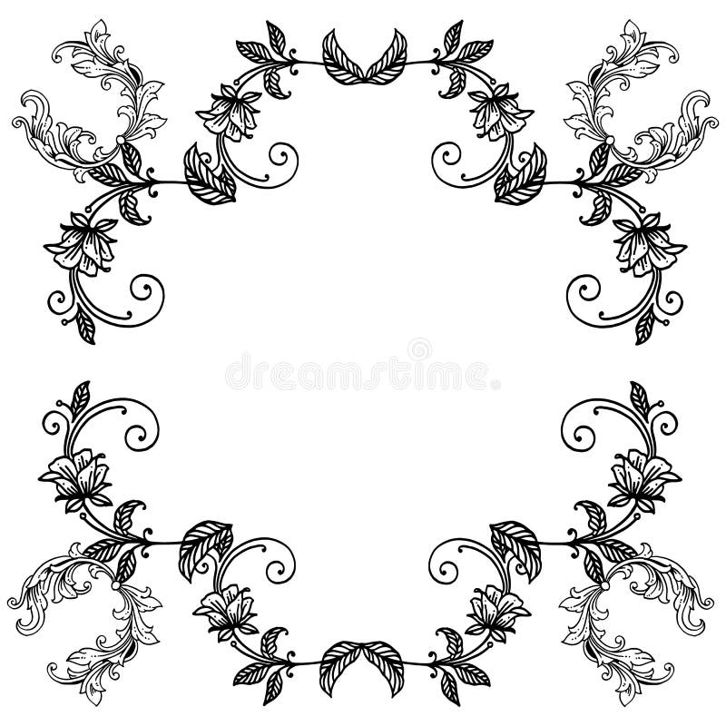 Design Beautiful Card, with Ornament Leaf Flower Frame. Vector Stock ...