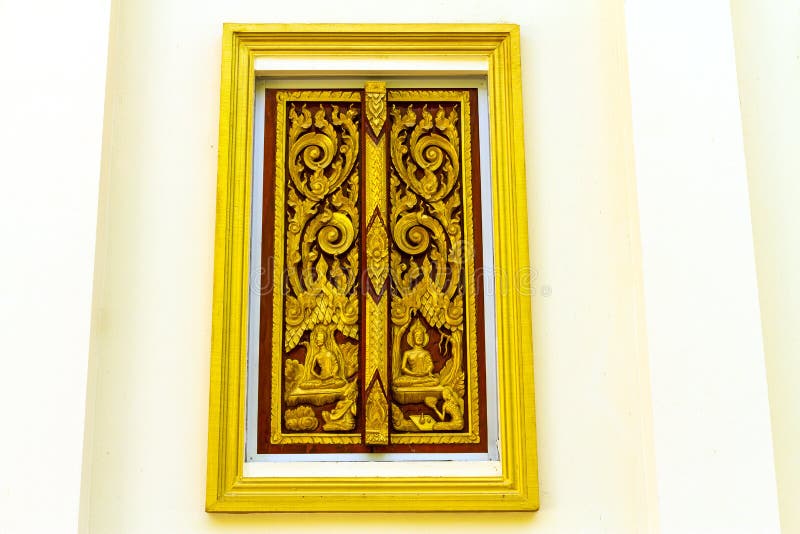 Design Beautiful Thai Style Architecture Temple Window Stock Photo ...