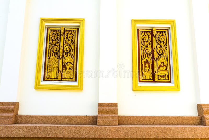 Design Beautiful Thai Style Architecture Temple Window Stock Photo ...