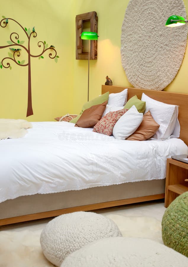 Design of Bed in Spring Theme Stock Image - Image of comfortable ...