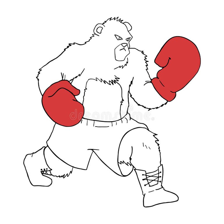 Design of big bear boxing stock vector. Illustration of fight - 211127922