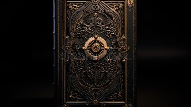 Design Black Leather Book Cover Stock Illustration - Illustration of ...