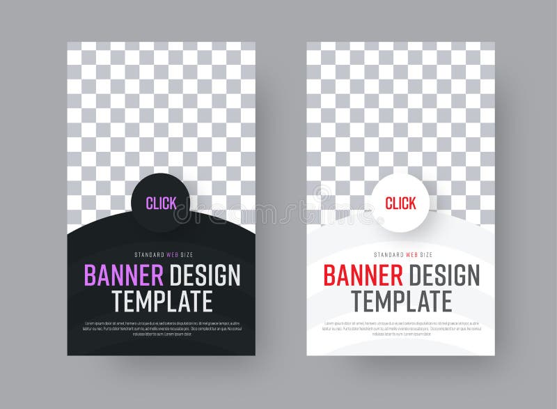 Design a Black and White Vertical Web Banner with a Semicircle a Stock ...