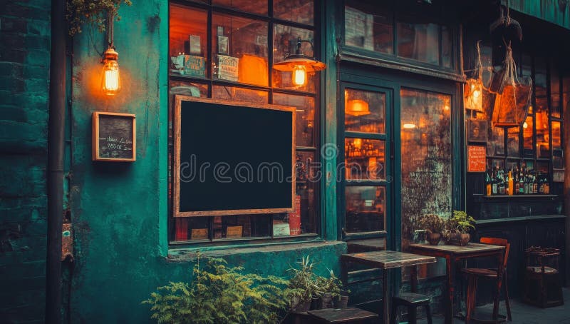 Design Blank Cafe Signboard Nice Outdoor Building Stock Photos - Free ...