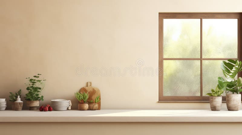 Design blank kitchen wall stock illustration. Illustration of print ...