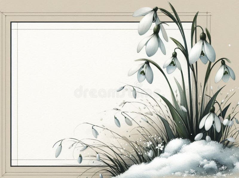 Clean Invitation Template Design with Frame. Oil, Impasto. Watercolour ...