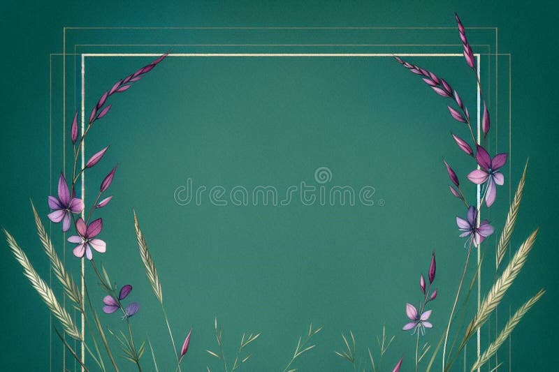 Clean Invitation Template Design with Frame. Oil, Impasto. Watercolour ...