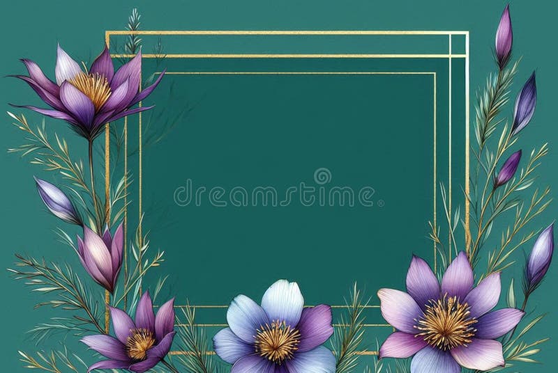 Clean Invitation Template Design with Frame. Oil, Impasto. Watercolour ...