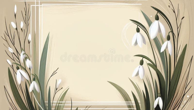 Clean Invitation Template Design with Frame. Oil, Impasto. Watercolour ...