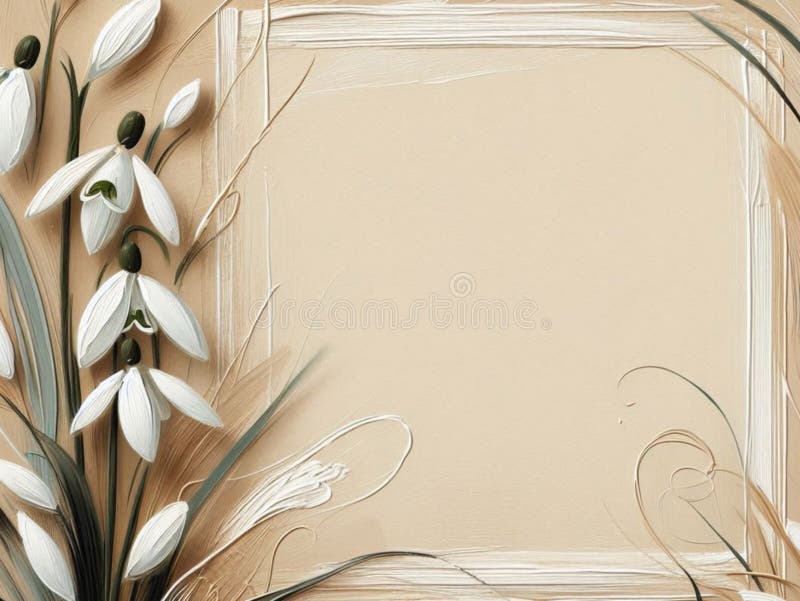 Clean Invitation Template Design with Frame. Oil, Impasto. Watercolour ...