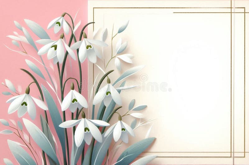 Clean Invitation Template Design with Frame. Oil, Impasto. Watercolour ...