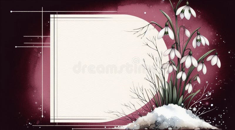 Clean Invitation Template Design with Frame. Oil, Impasto. Watercolour ...