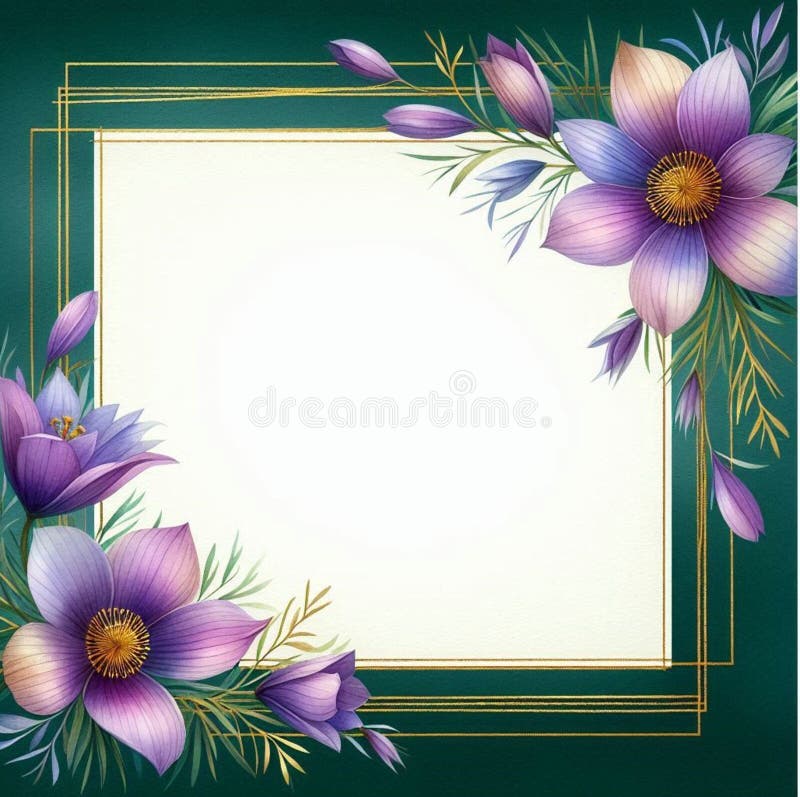 Clean Invitation Template Design with Frame. Oil, Impasto. Watercolour ...