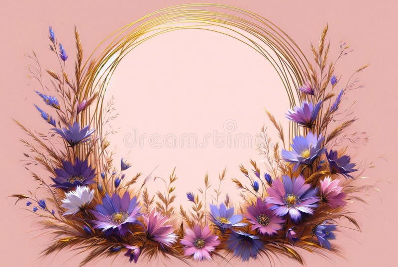 Clean Invitation Template Design with Frame. Oil, Impasto. Watercolour ...