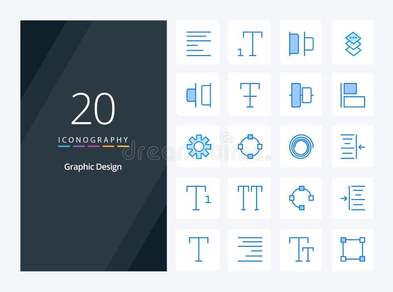 20 Design Blue Color Icon for Presentation Stock Vector - Illustration ...