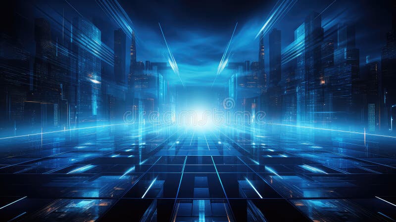 Design Blue Digital Background Stock Illustration - Illustration of ...