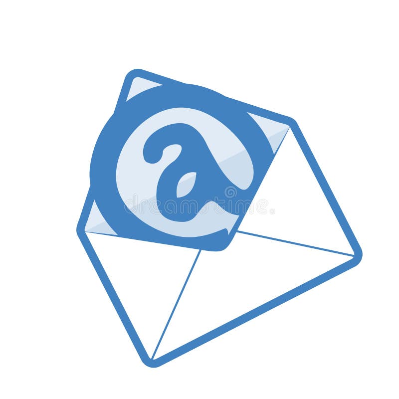 Blue email symbol stock vector. Illustration of vector - 126585590