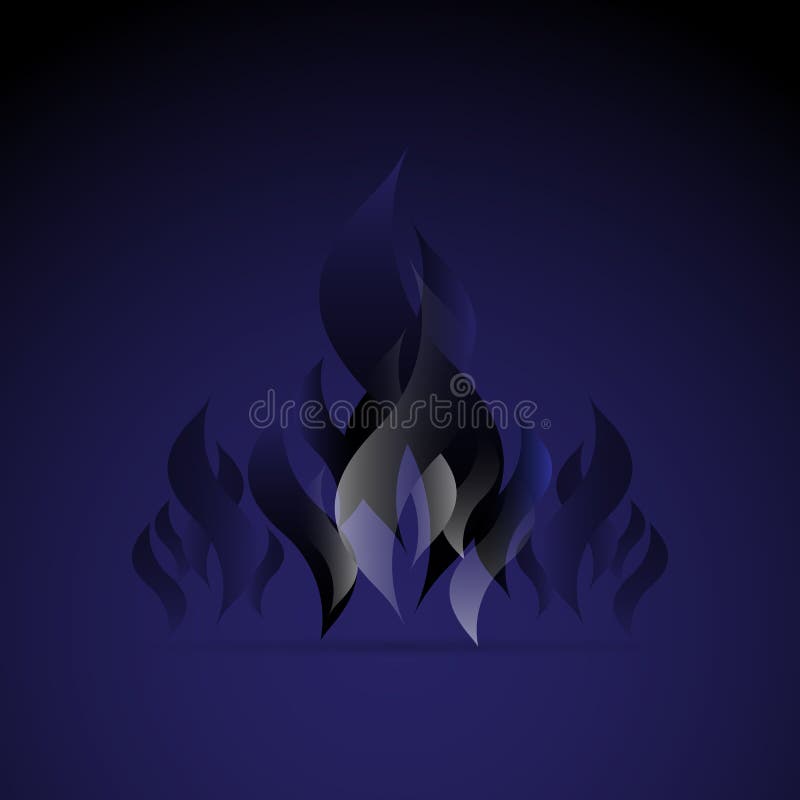 Design Blue Fire Flame Element with Smoke Stock Vector - Illustration ...
