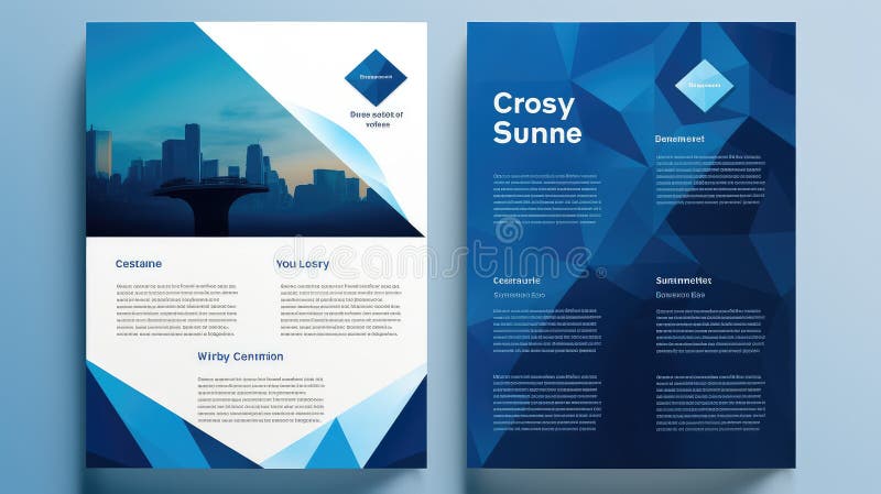 Design blue flyer template stock illustration. Illustration of blue ...