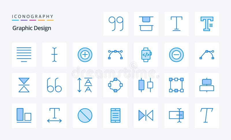 25 Design Blue icon pack stock vector. Illustration of shape - 264625727