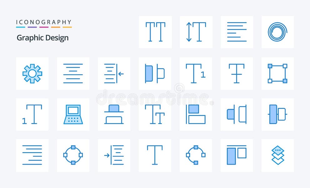 25 Design Blue Icon Pack. Vector Icons Illustration Stock Vector ...