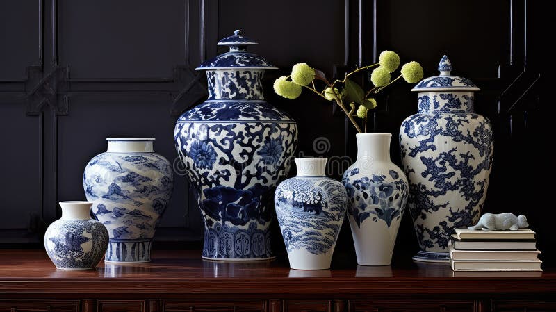 Design blue white pattern stock illustration. Illustration of ancient ...