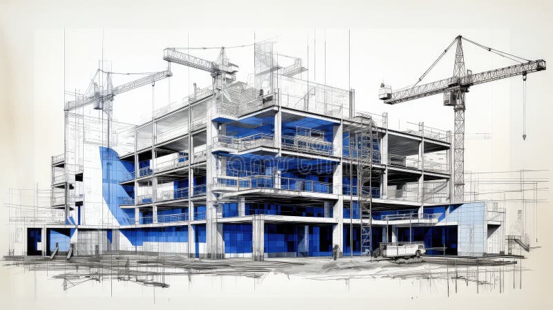 Design blueprint building stock illustration. Illustration of ...
