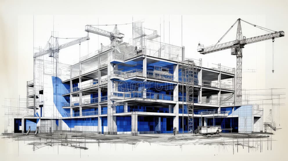 Design blueprint building stock illustration. Illustration of ...