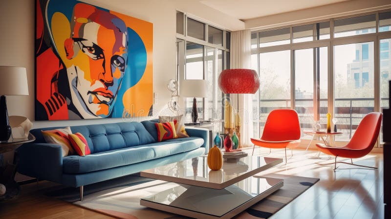 Design Blurred Modern Apartment Interior Stock Illustration ...