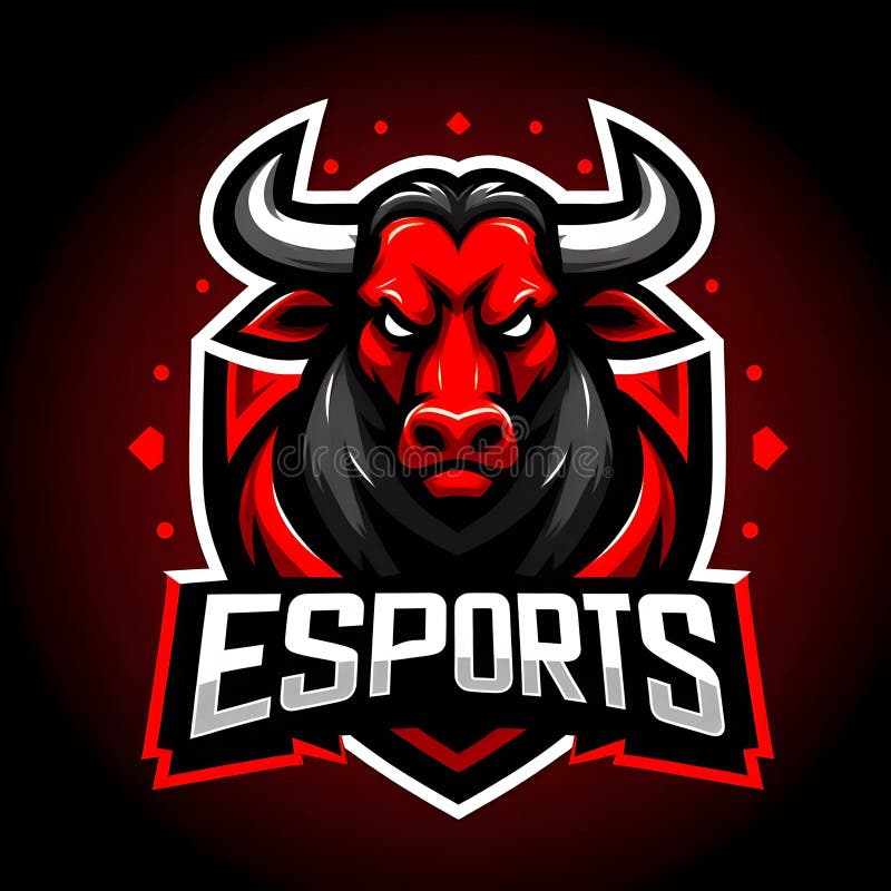 Red Cow Bull E-sports Mascot Gaming Logo Template Stock Illustration ... Red Cow Bull E-sports Mascot Gaming Logo Template Stock Illustration ...