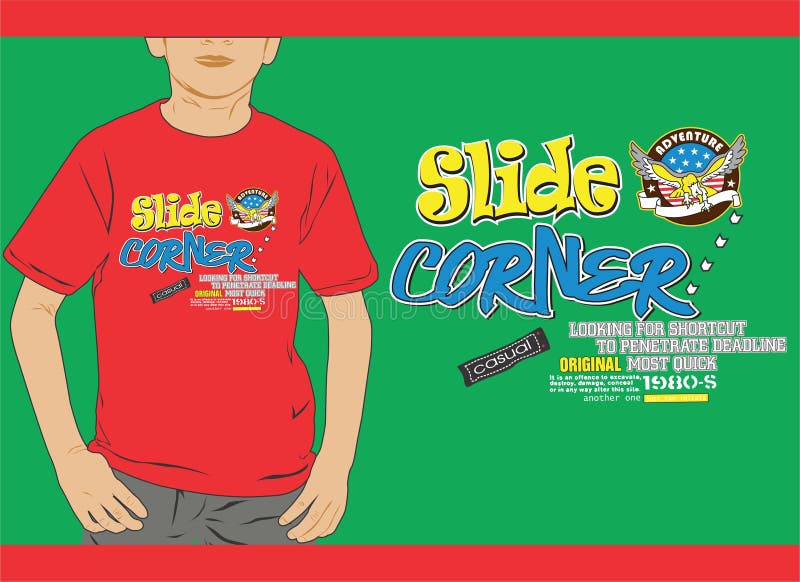 Design Boys T-shirt for Print Stock Vector - Illustration of kids, neck ...