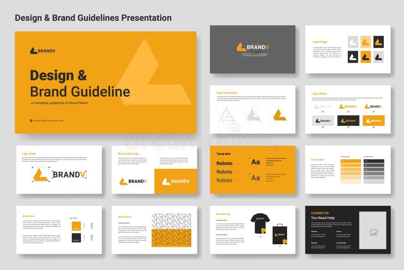 Design and Brand Guidelines Presentation or Brand Book Layout Template ...