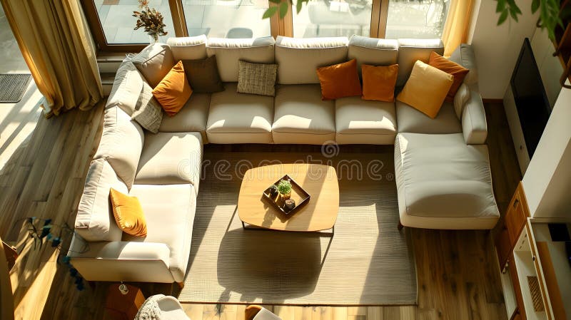 The Design of the Bright Hall from Above Stock Photo - Image of ...