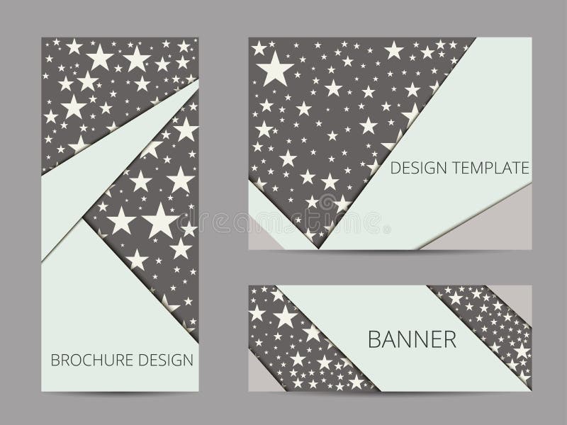 Design Brochure with Stars. Pattern Banner and Flyer with Stars Stock ...