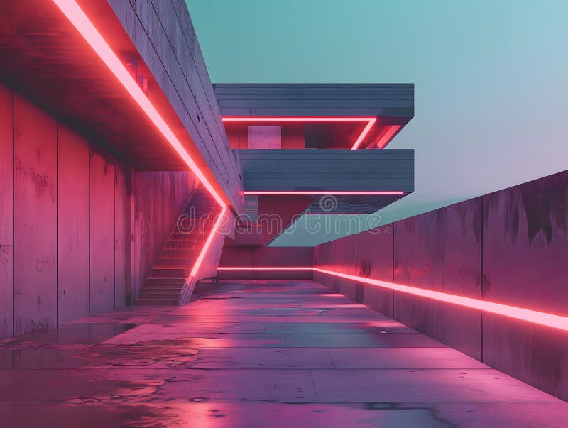 Design a Brutalist Inspired Building with a Calm Background Stock ...