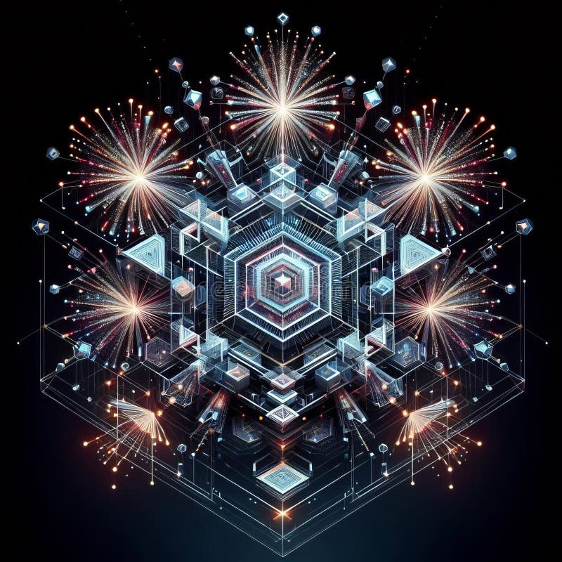 A Design Built on Precise Geometric Forms and Digital Symmetry Stock ...