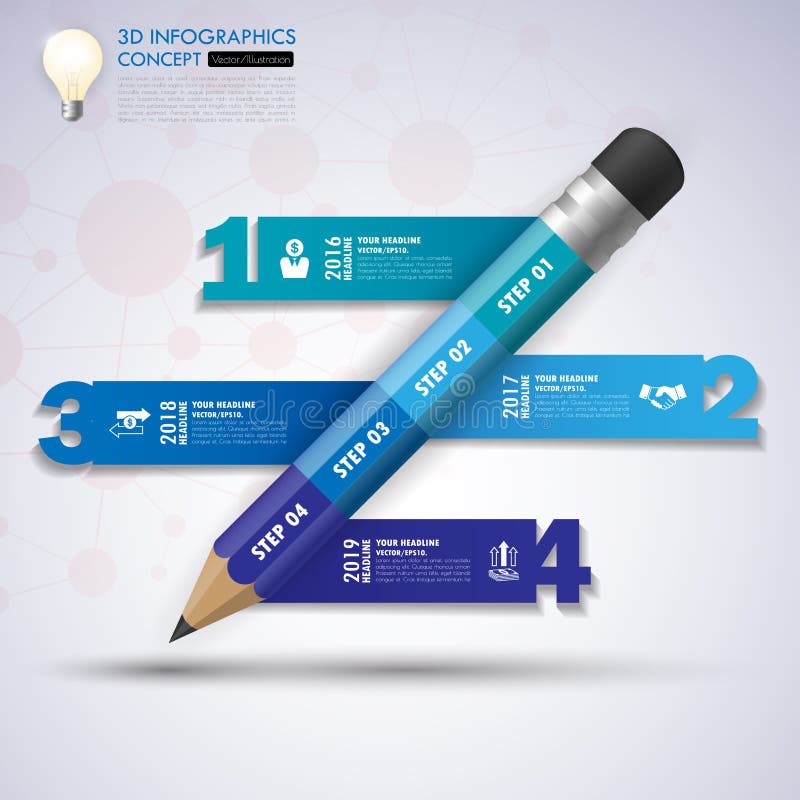 Business Concept Timeline. Infograph Template, Realistic Paper 5 Stock ...