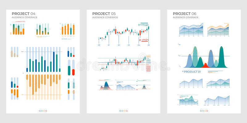 Design Business Elements Charts in Color. Finance Charts. Stock ...