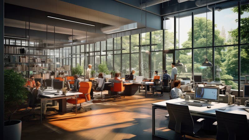 Design Busy Architect Office Stock Illustration - Illustration of ...