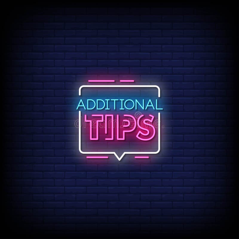 Additional Tips Neon Signs Style Text Vector Stock Vector ...