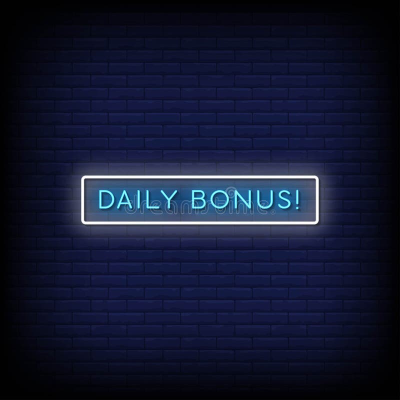 Daily Bonus Neon Signs Style Text Vector Stock Vector - Illustration of ...