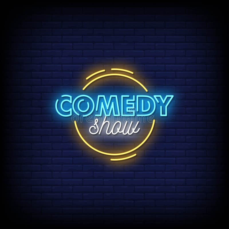 Comedy Show Neon Signs Style Text Vector Stock Vector - Illustration of ...