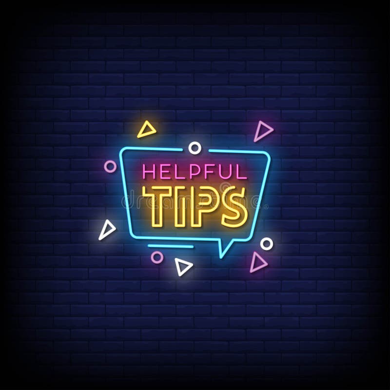 Helpful Tips Neon Signs Style Text Vector Stock Vector - Illustration ...