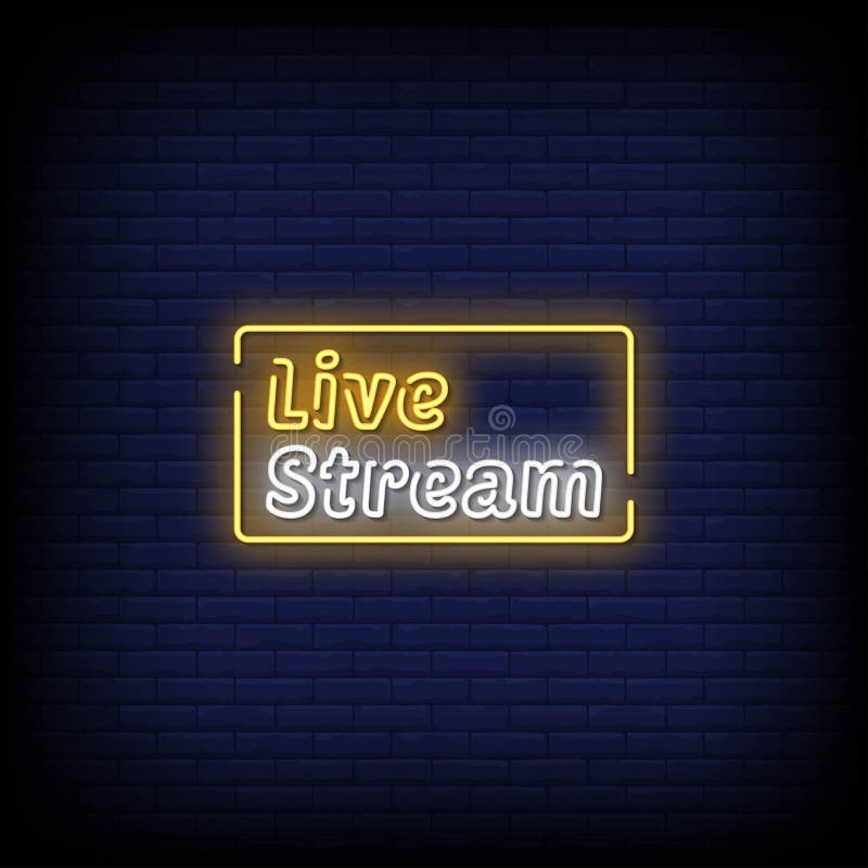 Live Stream Neon Signs Style Text Vector Stock Vector - Illustration of ...