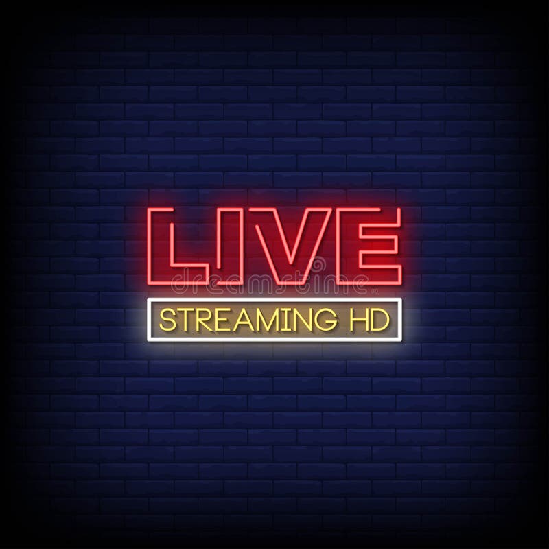 Live Streaming HD Neon Signs Style Text Vector Stock Vector ...